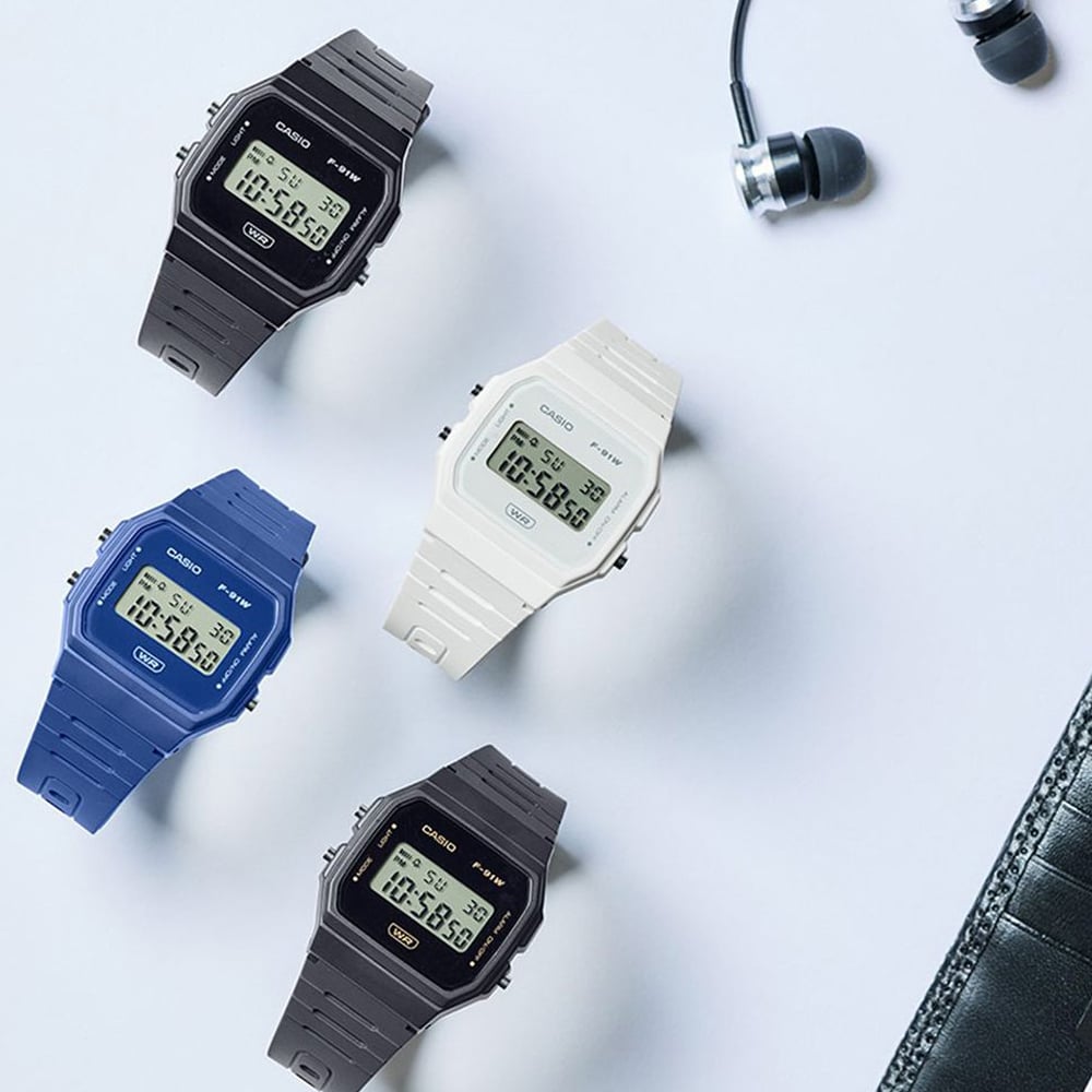 Casio F-91WB-2A1EF Vintage Blue Dual Display Digital Watch