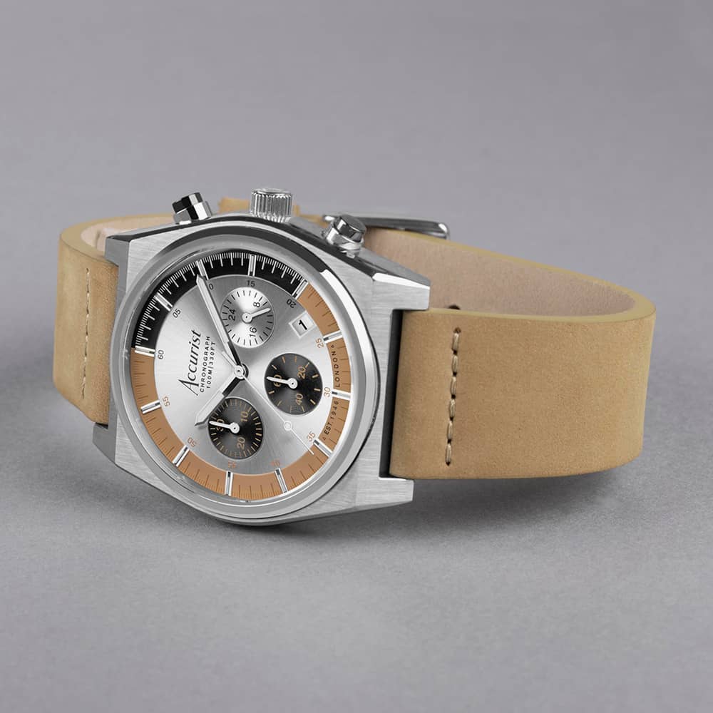 Accurist Origin Tan Leather Chronograph Watch 70006