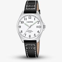 Calypso Ladies K5869/1 Black Leather Strap Watch