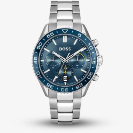 BOSS 1514143 Mens Runner Stainless Steel & Blue Chronograph Watch